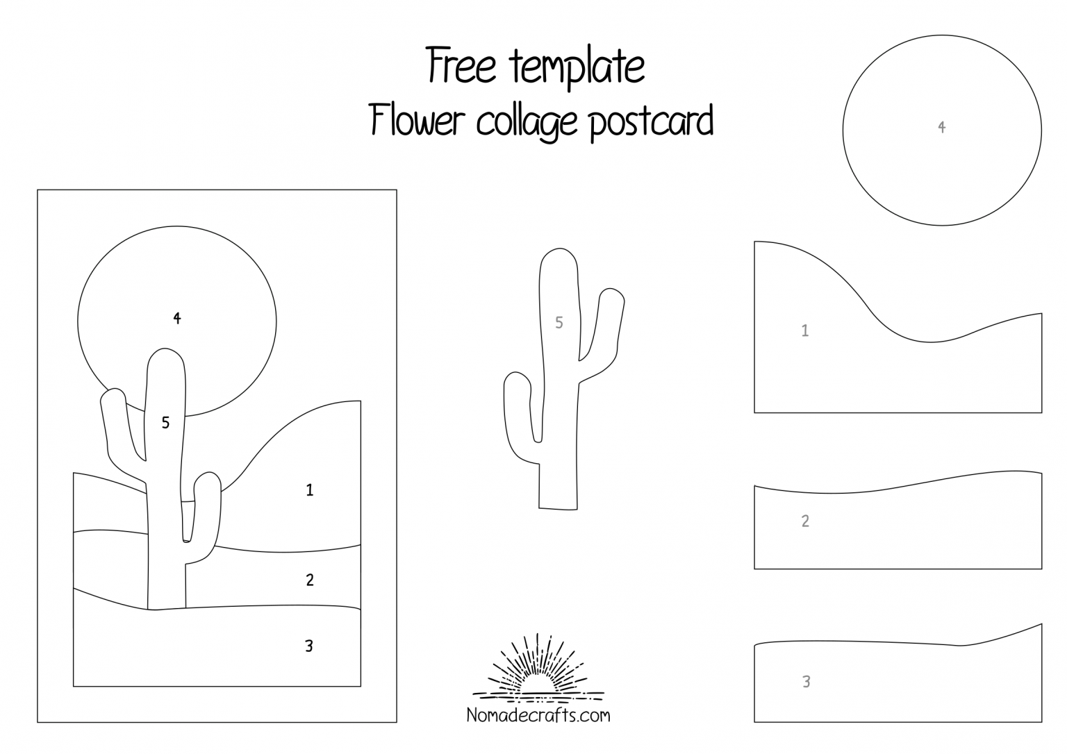 8 flower collage postcards templates | Nomade Crafts&Dreams