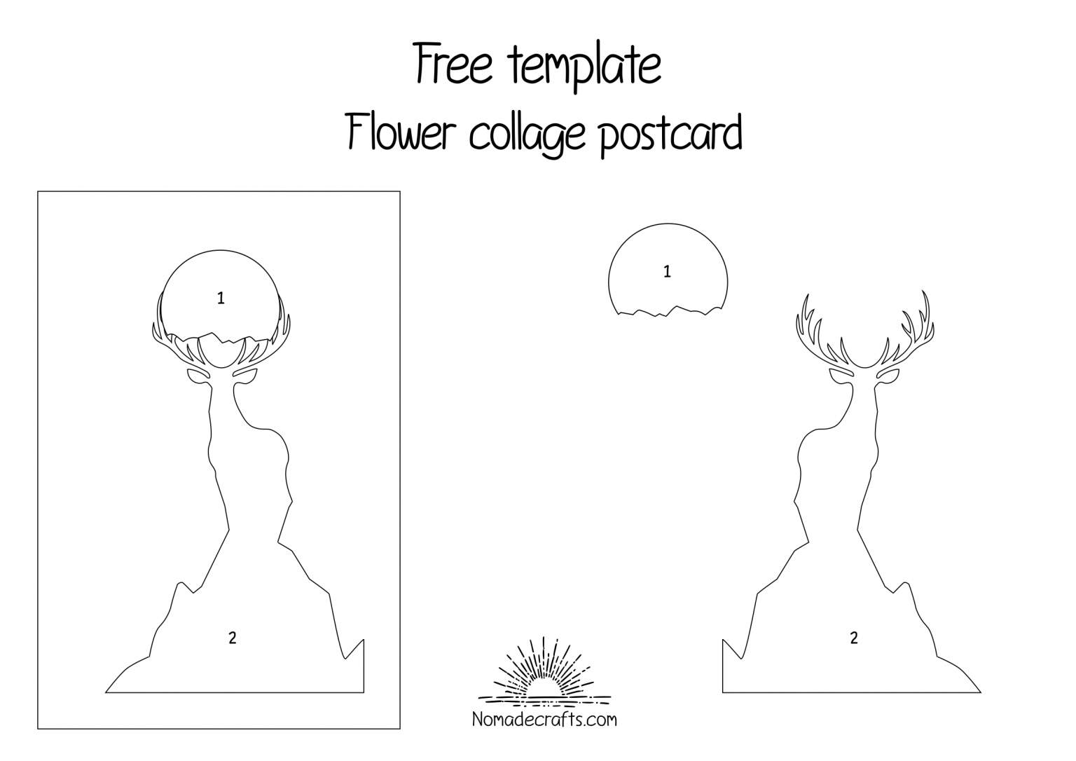 8 flower collage postcards templates | Nomade Crafts&Dreams