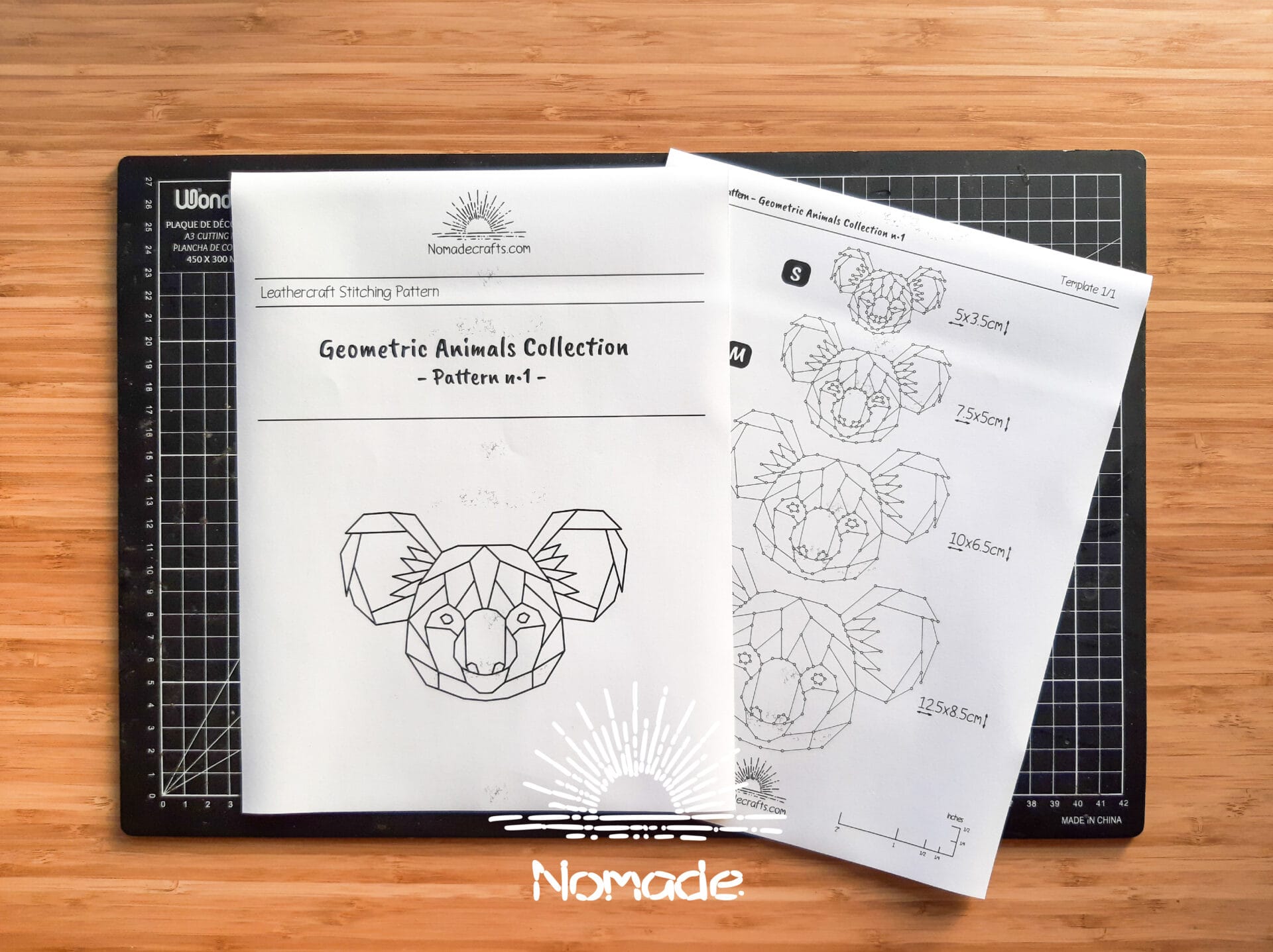 Geometric Animals Collection of 6 Stitching Patterns - NomadeCrafts