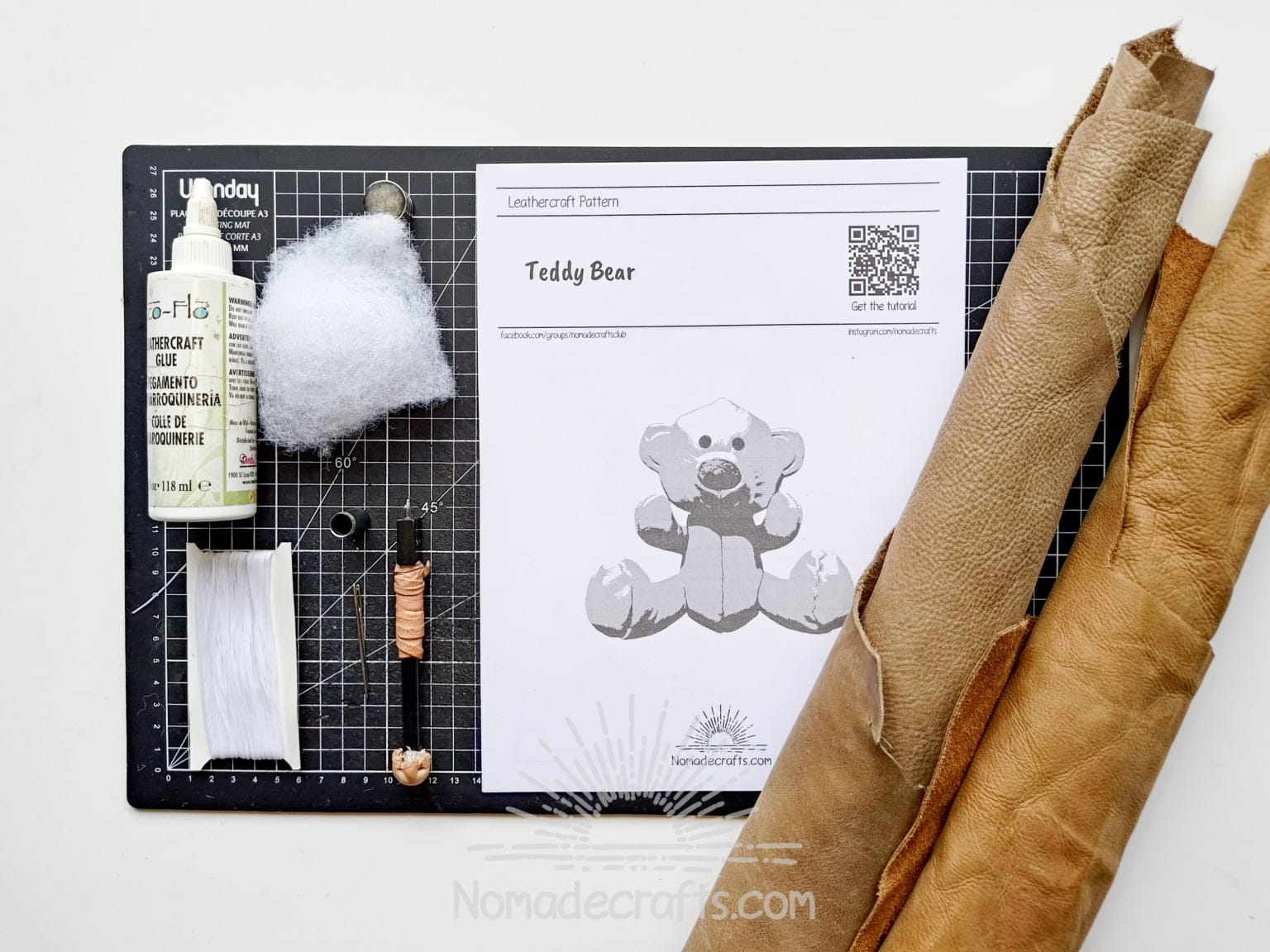 Leather Teddy Bear | NomadeCrafts - Tutorial