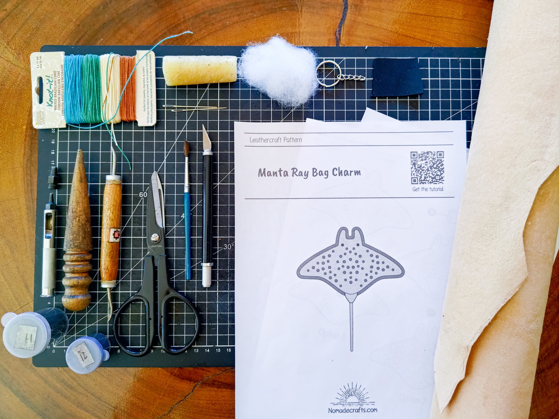 Manta Ray Bag Charm Pattern - NomadeCrafts