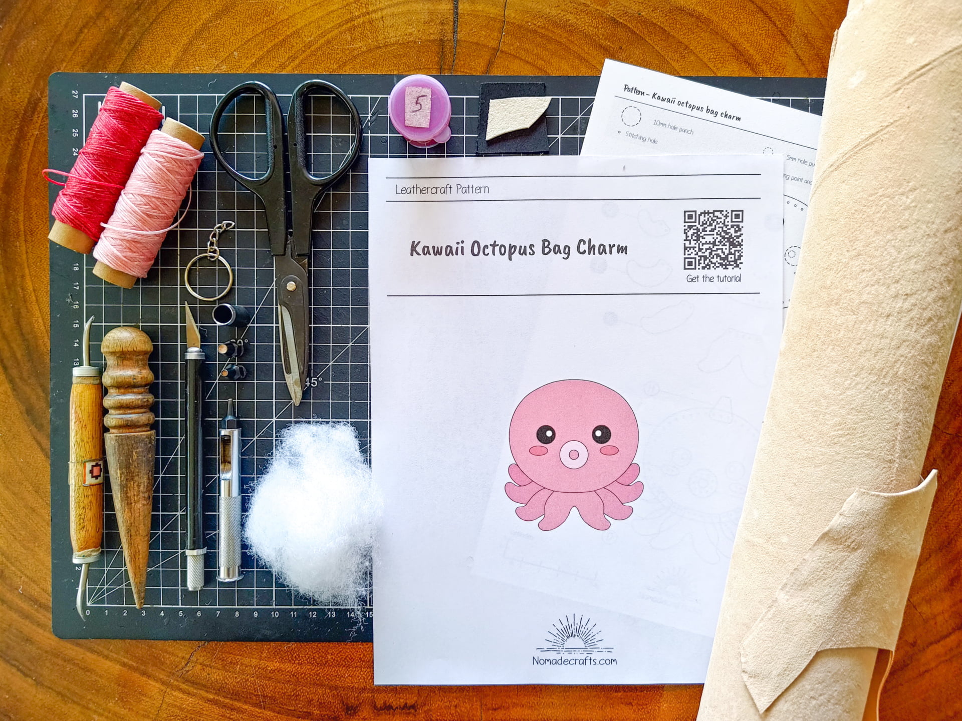 Kawaii Octopus Bag Charm Pattern - Nomade Crafts&Dreams