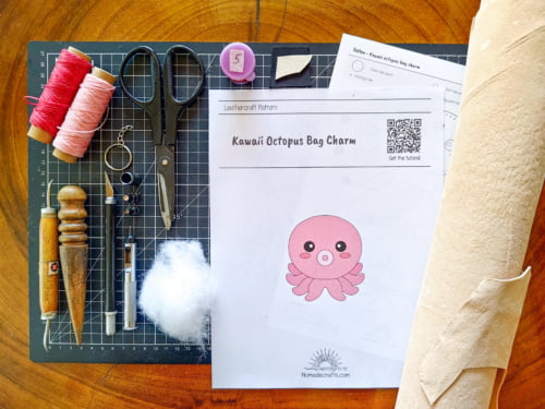 Kawaii Octopus Bag Charm Pattern - NomadeCrafts