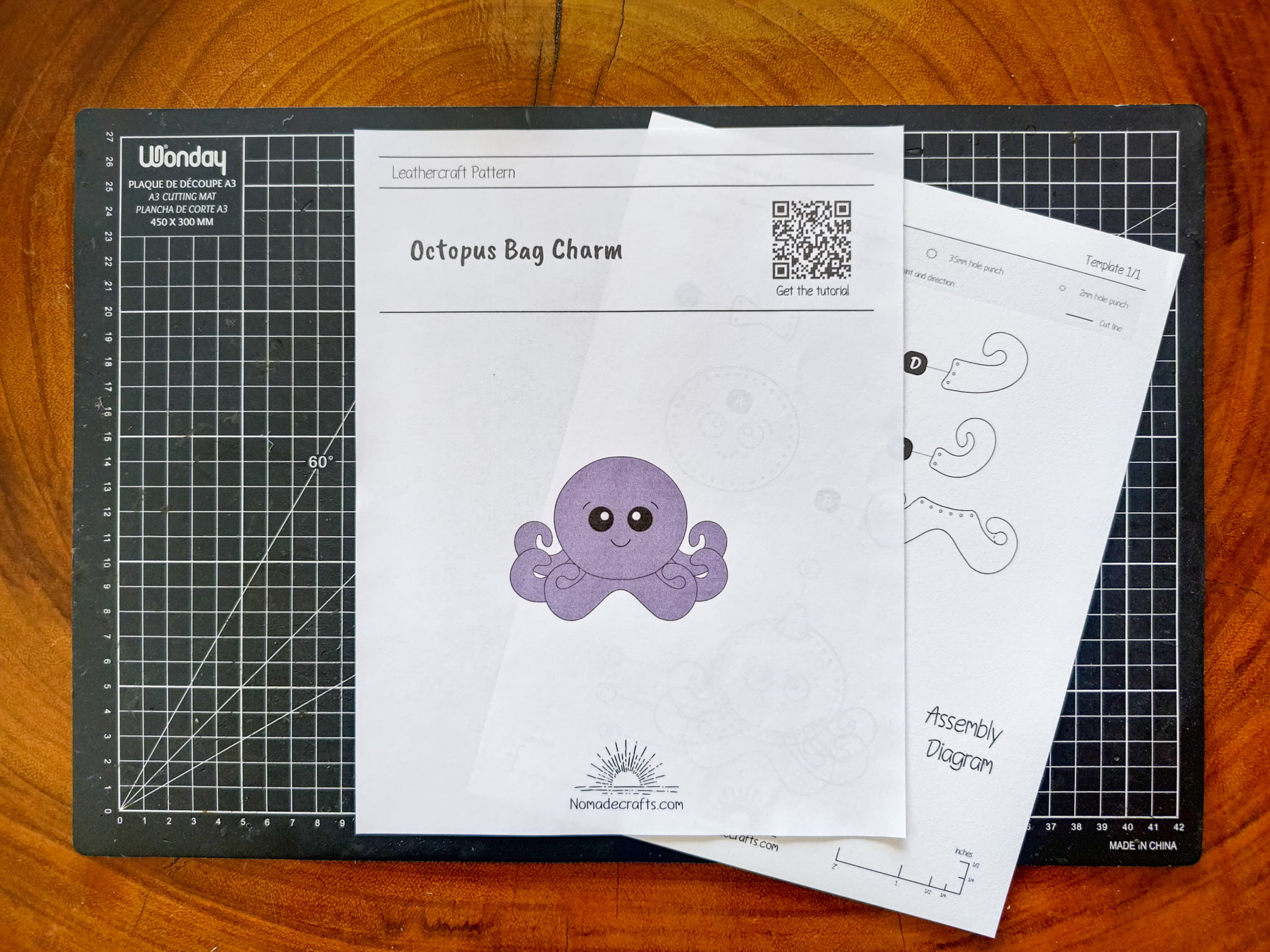 Octopus Bag Charm Pattern - NomadeCrafts